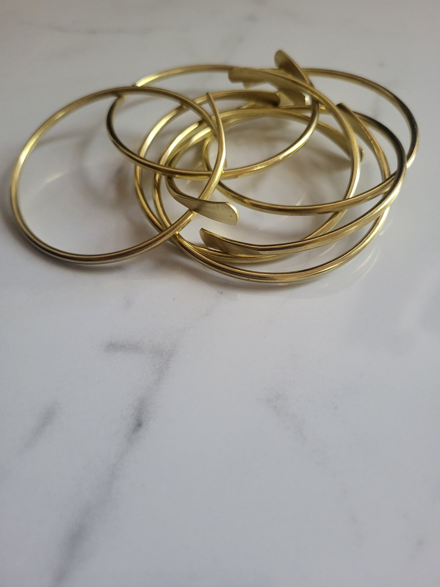 Raw Brass Coil Bangles – Moon Goddess