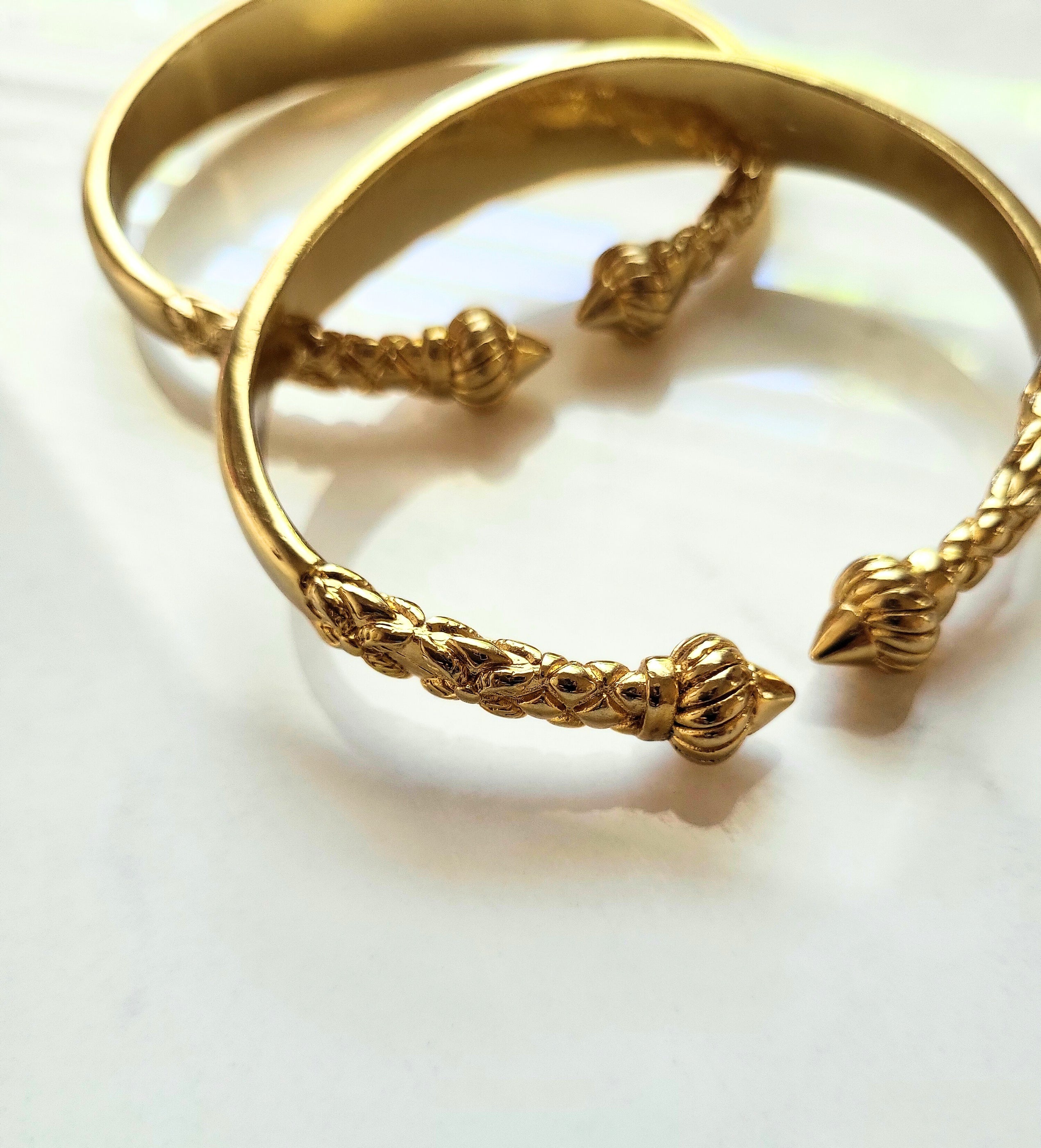 Rich Goddess Bangle Set - Handcrafted Brass Bohemian Bangles
