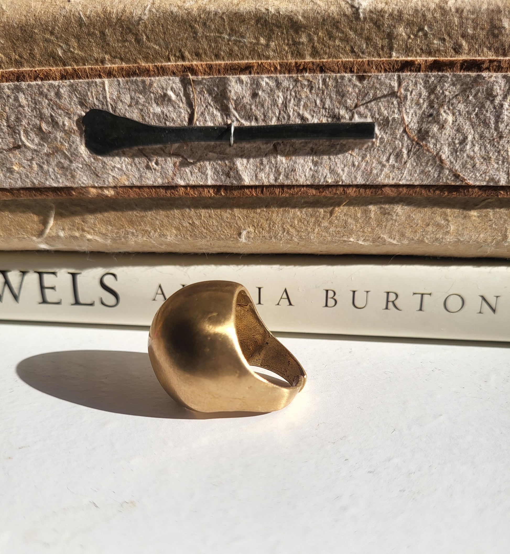Nzinga Brass Ball Geometric Ring – Moon Goddess